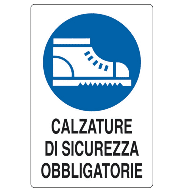 CARTELLO OBBLIGO INDOSSARE CALZATURE PROTETTIVE - Forniture aziendali ...